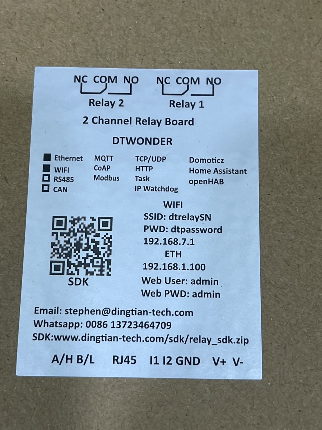 Ethernet Relay Network Wifi Switch Modbus Tcp Udp Mqtt Web